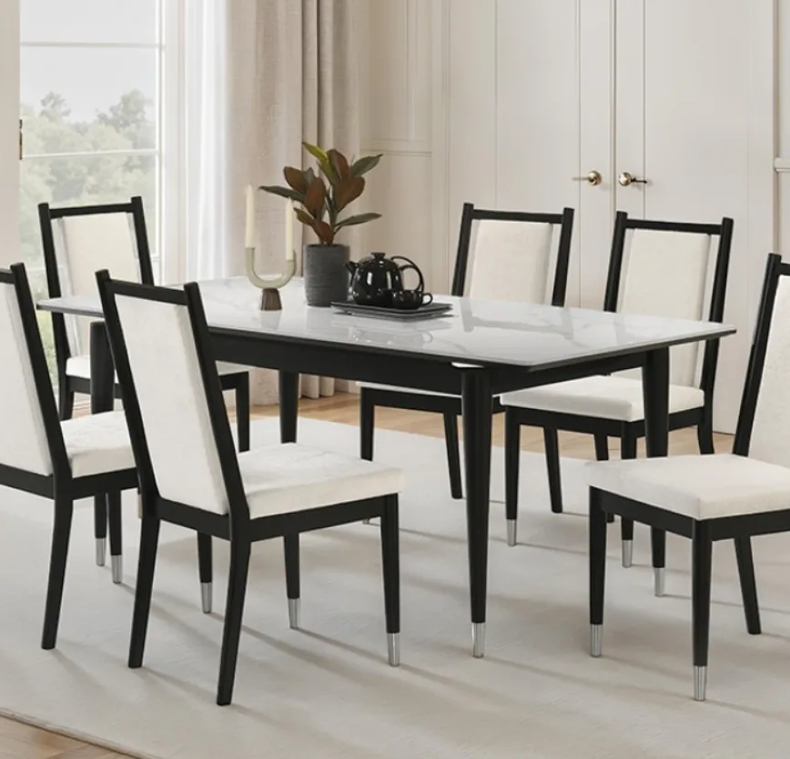 Maidstone Black And White Dining Set | Fine Home Furniture